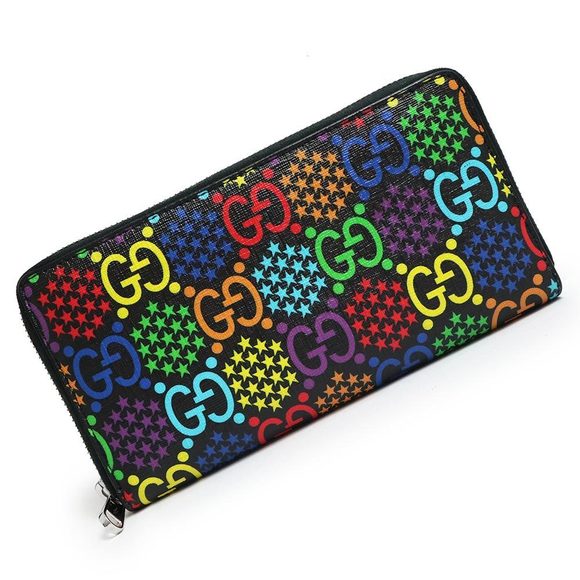 Gucci | Bags | Gucci Gg Psychedelic Long Wallet Black Multi | Poshmark